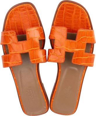 Herm&egrave;s Crossbody Bags - Hermes Orange Exotic Crocodile Leather Oran Sandal - Gr. unisize - in Orange - f&uuml;r Damen