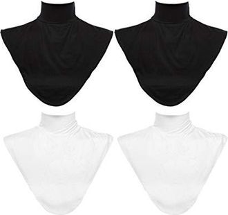 F Fityle 4pcs Faux Col Femme Modal Chaud Collier Manteau Pull Vêtements Accessoire Blanc