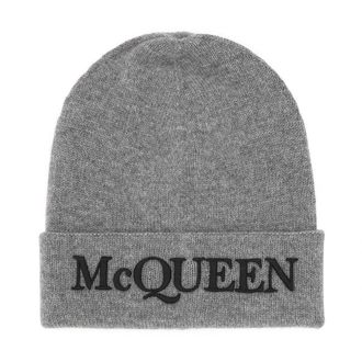 Alexander McQueen Kaschmir Beanie M&uuml;tze in Grau - - Accessories - Herren - Grau - S