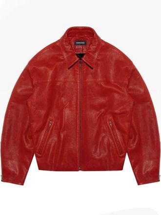 Mainless veste en cuir - Rouge