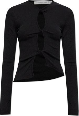 CHRISTOPHER ESBER Femme, Tops, Noir, Taille: 38 FR Open Twist Long Sleeve Top