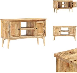 vidaXL Sideboard 100 x 35 x 60 cm Massivholz Mango - Sideboard - Wohnzimmermöbel - Holzmöbel - Mangoholz - Vintage
