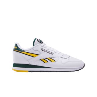 Reebok Unisex Classic Leather Sneaker,White Fierce Gold Collegiate Green,38.5 EU