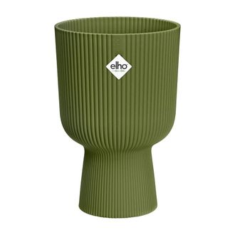 ELHO Vibes Fold Coupe 14 Pflanzentopf - Blumentopf für Innen - 100% recyceltes Plastik - Ø 13.9 x H 21.0 cm - Grün/Ferngrün