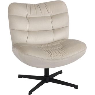 HOMCOM Fauteuil de salon - HOMCOM - rembourr&eacute; - sans accoudoirs, assise et dossier larges - tissu en chenille - 70x80x82cm - cr&egrave;me