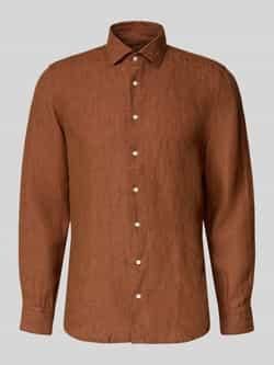 Seidensticker Slim Fit Business-Hemd aus Leinen mit Kentkragen