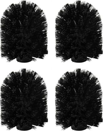 Sanwood Sanwood 96088398 4er Stück WC Ersatzbürstenkopf Schwarz Ersatzbürsten Toilettenbürsten ca: 9,5X ø 7,7 cm ø Gewinde12mm