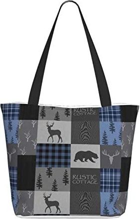 AOOEDM Rustic Cottage Bear Deer Deer Farmhouse Ladies Shopping Bag 13x11x7in.Le cadeau parfait pour la Saint-Valentin.Cest de la Saint-Valentin pour maman, f