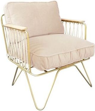 Honor&eacute; Fauteuil Croisette dor&eacute; mat epoxy, velours Honor&eacute;