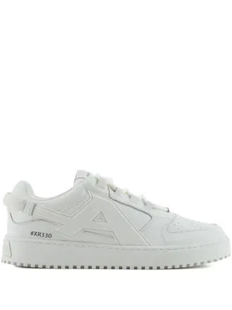 Emporio Armani baskets lacées à logo oversize - Blanc