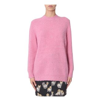 Msgm Msgm, Femme, Pulls, Rose, Taille: 42 FR Pull Costa Inglese Cristalli