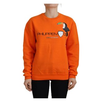 Philippe Model Femme, Sweatshirts et sweats &agrave; capuche, Orange, Taille: 38 FR Pull ras du cou &agrave; manches longues