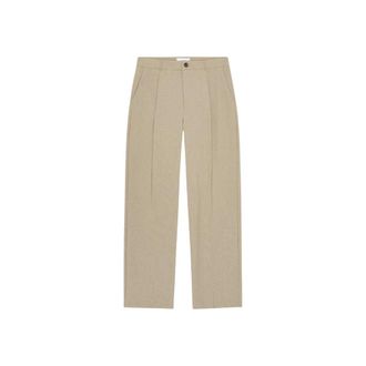 Les Deux Reece Pleated Mini Check Pants - - Trousers - Herren - Beige - W34