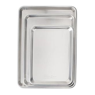 Nordic Ware Naturals Bakers Delight Lot de 3 plaques de cuisson en aluminium naturel avec conductivité thermique supérieure, ustensiles de cuisson de qualité supé