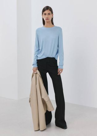 Mango Rundhals-Strickjersey himmelblau - Damen - XXS - MANGO