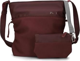 zwei JANA J100 Sac à bandoulière pour femme avec sangle réglable 5 l Sac à main avec fronce latérale Cuir imperméable Sac à main avec trousse de maquillage