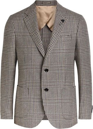 Lardini houndstooth buttoned blazer - Nude