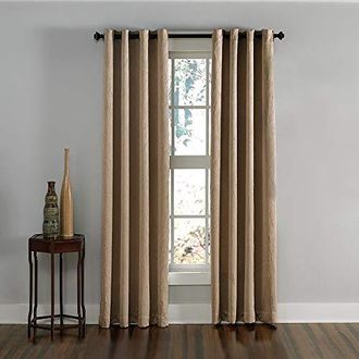 Curtainworks Lenox Vorhang, Polyester, Taupe, 50 by 144