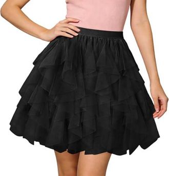 Generic Jupe Tulle Femme Tutu Jupe Jupes Femme Mini Festive &Eacute;t&eacute; - en Tulle &Eacute;tag&eacute;e A-Line Fluide pour Cosplay, Festivals Ou Journ&eacute;es Chaudes Ensoleill&eacute;es