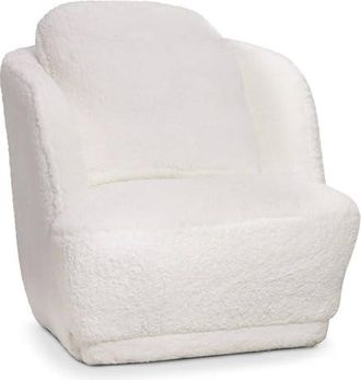 Menzzo Fauteuil Cosy Furdol Tissu Effet Peau de Mouton Crème