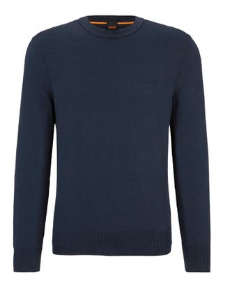 HUGO BOSS Leichter Strick-Pullover aus Baumwolle in