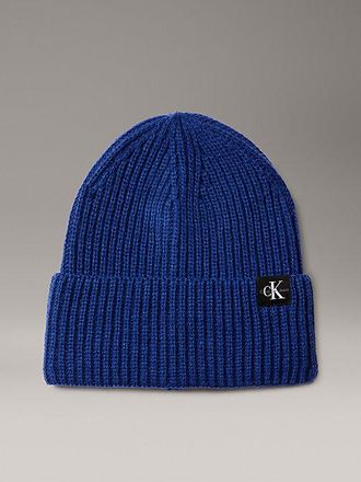 Calvin Klein Gerippte M&uuml;tze F&uuml;r Kinder - Bold Blue - Gender-inclusive Kinder - L-XL