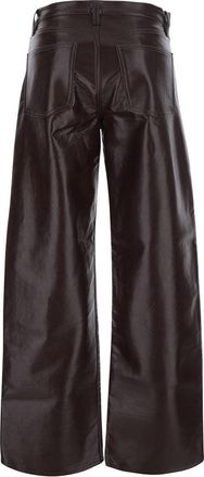 A Gold E Ecoleather Five-Pocket Trousers - Brown