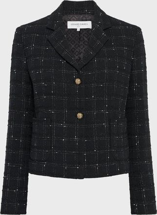 Gerard Darel Veste de tailleur en tweed &agrave; carreaux - TIANA - Noir