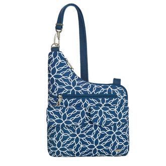 Travelon Klassische Umhängetasche mit Diebstahlschutz, Gewebte Blume, Einheitsgröße