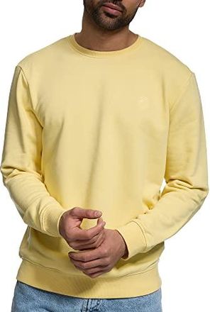 Indicode Hommes Holt Sweatshirt | Sweat avec Poignets côtelés Pale Banana L