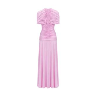 Self Portrait Robe Longue Pliss&eacute;e - Femme - Robes - Rose - Taille: 34 FR