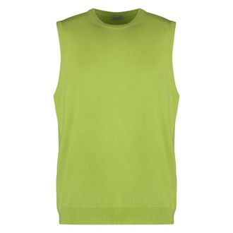 Malo Kaschmir Rippstrickweste - - Knitwear - Herren - Gr&uuml;n - 2XL