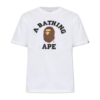A Bathing Ape A Bathing Ape, Homme, Tops, Blanc, Taille: 2XL Logo T-Shirt