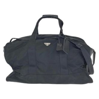 Prada unisex, Pre-owned, Noir, Taille: ONE Size Sac Boston Pre-owned Tessuto Saffiano