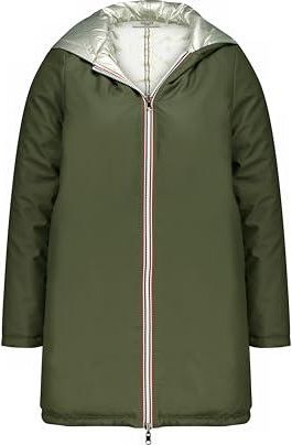 Deeluxe Blouson KALIVIA pour Femme mi-long tendance r&eacute;versible 2-en-1 Face mate et Face m&eacute;tallis&eacute;e Capuche Coupe droite style casual - Taille XL