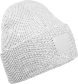 Beechfield Deep Cuffed Tonal Patch Beanie doppellagiger Strick