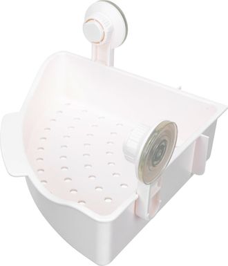 NUOBESTY OFFSCH Badezimmer Eckregal mit Saugnapf Wei&szlig;es Vacuum Saugfu&szlig; Aufbewahrungsregal Stark Belastbar f&uuml;r Shampoo Duschgel Conditioner Vielseitig f&uuml;r Bad K