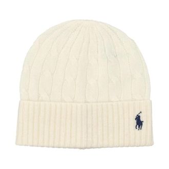 Polo Ralph Lauren Femme, Accessoires, Beige, Taille: ONE Size Cable Wool-Cashmere Beanie