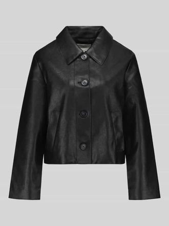 s.Oliver Red Label Regular Fit Kunstlederjacke mit Umlegekragen