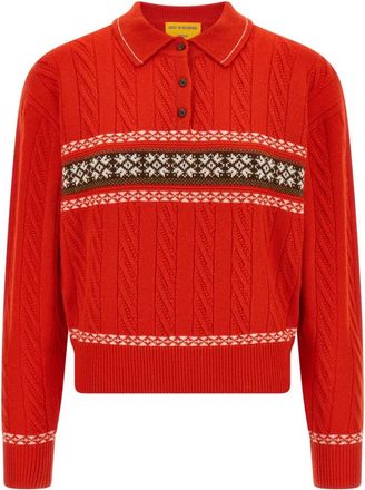 Guest In Residence Femme, Pulls, Rouge, Taille: 40 FR Cable Collegiate Polo