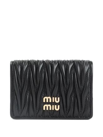 Miu Miu portefeuille en cuir &agrave; design matelass&eacute; - Noir