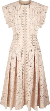 Alberta Ferretti Femme, Robes, Beige, Taille: 38 FR Robe Midi de Jour