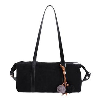 Generic Sac &agrave; bandouli&egrave;re polyvalent en cuir synth&eacute;tique pour femme, sac &agrave; bandouli&egrave;re tendance, voyage, travail, shopping, Noir, 16.14x9.84x5.12inch