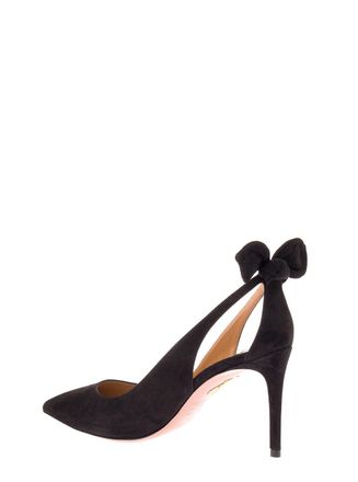 Aquazzura Womens Pumps Black Suede Goat Leather