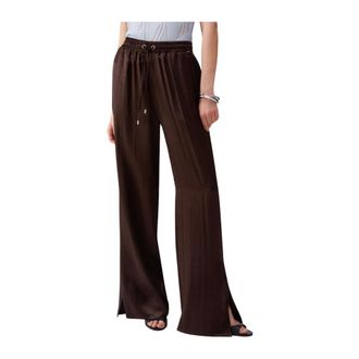 Liu Jo Femme, Pantalons, Brun, Taille: 38 FR Wide Pantalons