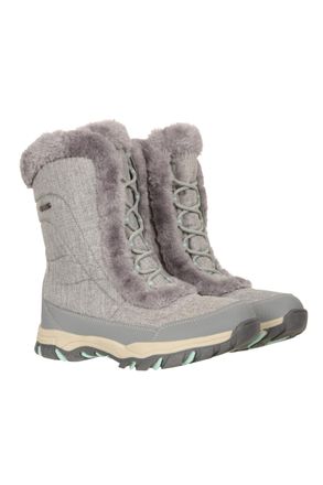 Mountain Warehouse Ohio Damen-Schneestiefel - Schneesichere Damen-Kunstfellschuhe, Getestet bis -20 &deg;C, IsoTherm - Winter, Skifahren, Wintersport, Wandern Mintgr&uuml;n Damen