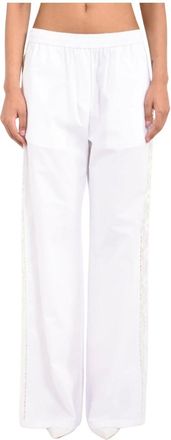 Msgm Msgm, Femme, Pantalons, Blanc, Taille: 36 FR Wide Pantalons