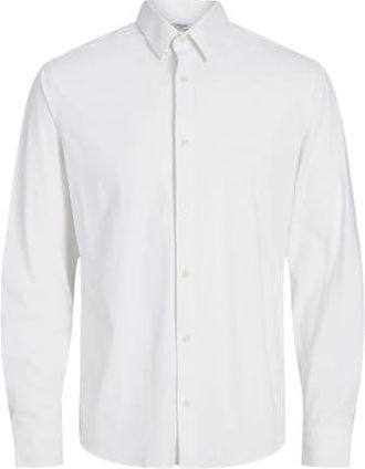 Jack & Jones Jprblaactive T-Shirt Stretch L/S Sn Chemise de Loisirs, Blanc/Coupe : Slim fit, XS Homme