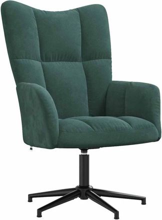 vidaXL Chaise de relaxation Vert foncé Velours Vidaxl