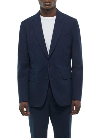 Fursac Veste droite en seersucker &agrave; rayures - Taille 44 - Homme